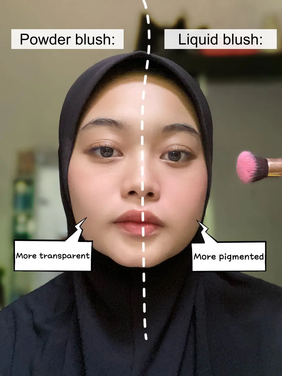 Powder blush vs liquid blush. | Galeri disiarkan oleh Eisya | Lemon8