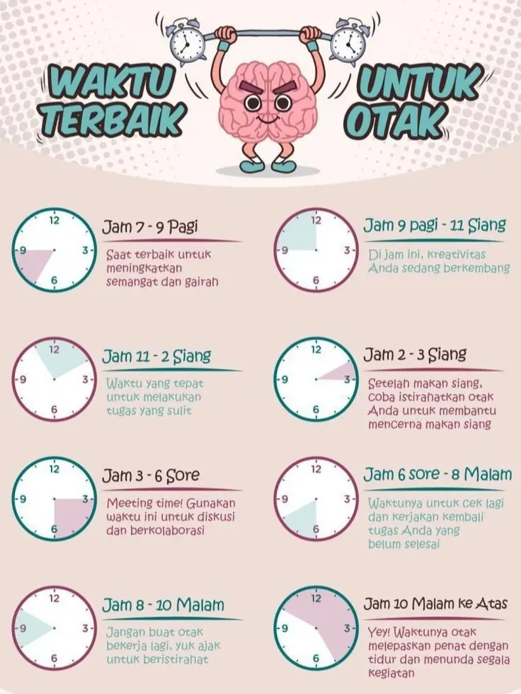 Waktu Kerja Otak | Galeri diposting oleh ArRaya | Lemon8